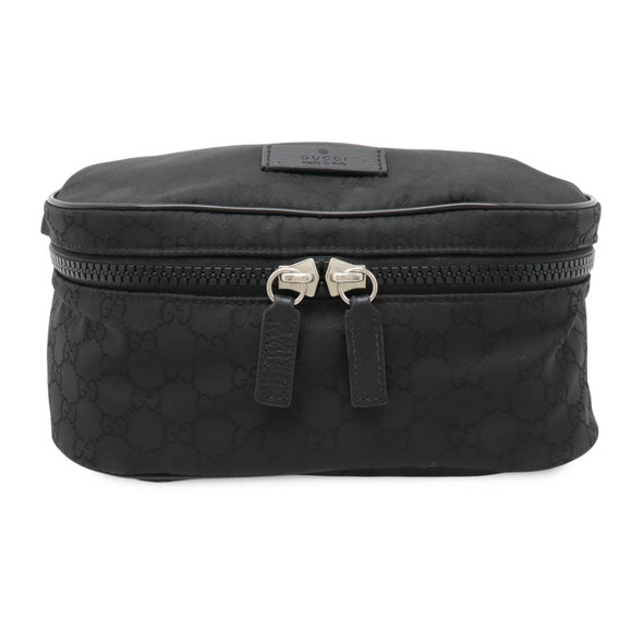 Gucci | Bags | Gucci Gg Body Bag Waist Hip Shoulder Black Leather ...